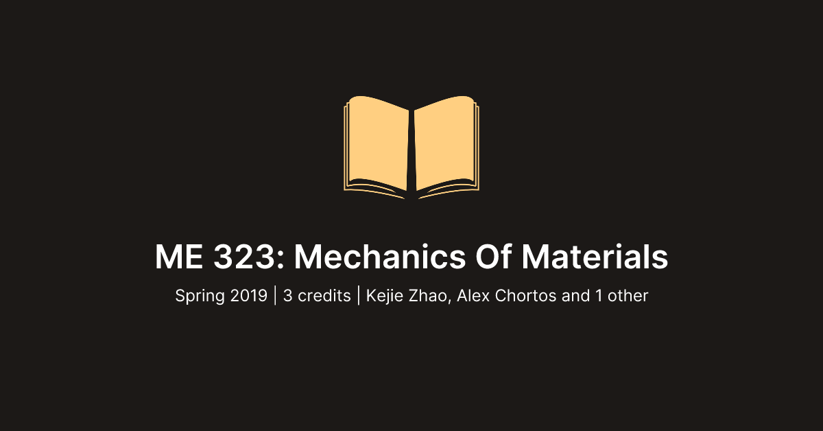 ME 323: Mechanics Of Materials